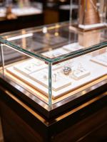 China Durable Jewelry Counter 1200X550X960MM With Tempered Glass And Stainless Steel Featuring White LED Luminous Base for sale