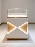 China White LED Luminous Base Jewelry Counter with Customized Logo Design and 1200X550X960MM Dimensions for Retail Display for sale