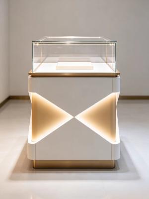 China White LED Luminous Base Jewelry Counter with Customized Logo Design and 1200X550X960MM Dimensions for Retail Display for sale