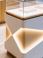 China White LED Luminous Base Jewelry Counter with Customized Logo Design and 1200X550X960MM Dimensions for Retail Display for sale