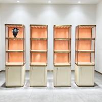 China Customized Jewelry Shop Design with Interactive Digital Displays Polished Marble Flooring and White And Gold Color Scheme for sale