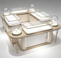 China Tempered Glass Luxury Front Showcase with LED Interior Lighting and Customized Dimensions for Retail Display for sale