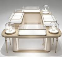 China Tempered Glass Luxury Front Showcase with LED Interior Lighting and Customized Dimensions for Retail Display for sale