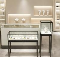 China 1200X550X960MM Jewelry Display Counter with Tempered Glass And Stainless Steel and LED Display Lighting for sale