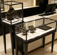 China 1200X550X960MM Jewelry Display Counter with Tempered Glass And Stainless Steel and LED Display Lighting for sale