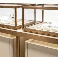 China Modern Farmhouse Style Island Display Cabinet with 100% Customizable Modular Layout Tempered Glass And Solid Wood Lockable Glass Doors for sale