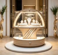 China Upright Display Case with 50kg Per Shelf Weight Capacity and Built-in CRI LED Lighting System Featuring Ultra-Clear Low-Reflection Tempered Glass for sale