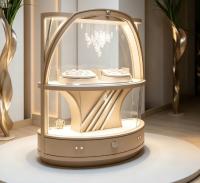 China Upright Display Case with 50kg Per Shelf Weight Capacity and Built-in CRI LED Lighting System Featuring Ultra-Clear Low-Reflection Tempered Glass for sale