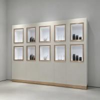 China Wall Mounted Display Case with 50kg Per Shelf Capacity, Front Opening Soft-Close Doors, and Tempered Glass Solid Wood Construction for sale