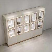 China Wall Mounted Display Case with 50kg Per Shelf Capacity, Front Opening Soft-Close Doors, and Tempered Glass Solid Wood Construction for sale