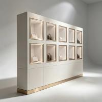 China Wall Mounted Display Case with 50kg Per Shelf Capacity, Front Opening Soft-Close Doors, and Tempered Glass Solid Wood Construction for sale