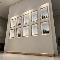 China Wall Mounted Display Case with 50kg Per Shelf Capacity, Front Opening Soft-Close Doors, and Tempered Glass Solid Wood Construction for sale