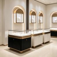 China Waterproof Island Display Cabinet with Built-in Spotlights and Soft-Close Mechanism for Retail Showcase for sale