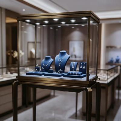 China Upright Display Case with 50kg Per Shelf Weight Capacity Built-in High-CRI LED Lighting and Adjustable Glass Shelves for sale