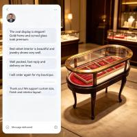 China Upright Display Case with Natural Marble Vein Finish, Customizable Dimensions, and Built-in High-CRI LED Lighting for sale