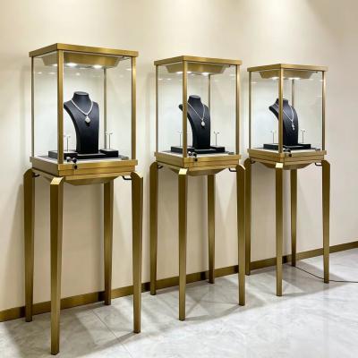 China Customized Wall Mounted Display Case with 50kg Per Shelf Weight Capacity Front Opening Soft-Close Doors and Top-mounted LED Spotlights for sale