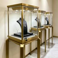 China Customized Wall Mounted Display Case with 50kg Per Shelf Weight Capacity Front Opening Soft-Close Doors and Top-mounted LED Spotlights for sale