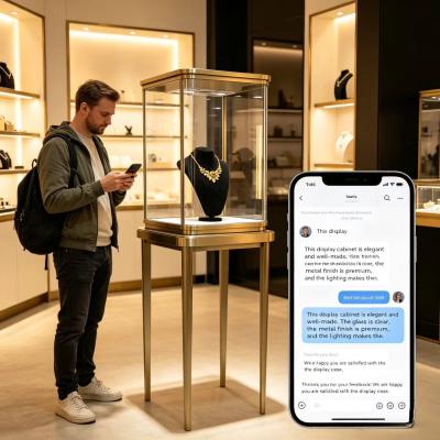 China Customized Luxury Front Showcase with 50kg Shelf Weight Capacity Secure Magnetic Lock and Premium LED Interior Lighting for sale