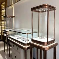 China Luxury Front Showcase with 50kg Shelf Weight Capacity Glossy Black With Chrome Accents and Built-in Air Vents for Retail Display for sale