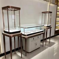 China Luxury Front Showcase with 50kg Shelf Weight Capacity Glossy Black With Chrome Accents and Built-in Air Vents for Retail Display for sale