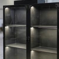 China Wall Mounted Display Case with 50kg Per Shelf Weight Capacity Front Opening Soft-Close Doors and Top-mounted LED Spotlights for sale
