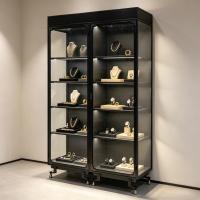 China Wall Mounted Display Case with 50kg Per Shelf Weight Capacity Front Opening Soft-Close Doors and Top-mounted LED Spotlights for sale
