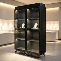 China Wall Mounted Display Case with 50kg Per Shelf Weight Capacity Front Opening Soft-Close Doors and Top-mounted LED Spotlights for sale