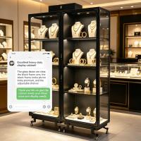 China Wall Mounted Display Case with 50kg Per Shelf Weight Capacity Front Opening Soft-Close Doors and Top-mounted LED Spotlights for sale
