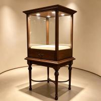 China Tempered Glass And Solid Wood Luxury Front Showcase With 50kg Per Shelf Capacity And Customized Item Shape For Retail Display for sale
