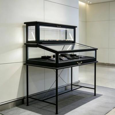 China Customized Shelf Dimensions Jewelry Counter with Installed Lights in Modern Fashion Style for Professional Display for sale