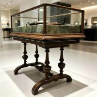 China 120cm X 60cm X 75cm Jewelry Display Table with High-gloss Finish and Key Lock for Secure Jewelry Presentation for sale