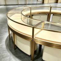 China Ergonomic Jewelry Display Props with 360° Rotatable Stand and Gold-Plated Frame for Customized Showcasing for sale