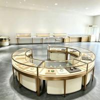 China Ergonomic Jewelry Display Props with 360° Rotatable Stand and Gold-Plated Frame for Customized Showcasing for sale
