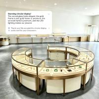 China Ergonomic Jewelry Display Props with 360° Rotatable Stand and Gold-Plated Frame for Customized Showcasing for sale