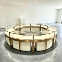 China Ergonomic Jewelry Display Props with 360° Rotatable Stand and Gold-Plated Frame for Customized Showcasing for sale