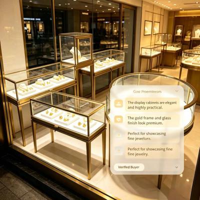 China Matte White Jewelry Display Table with Low Counter Height and Built-in Dimmable LED Lighting for sale
