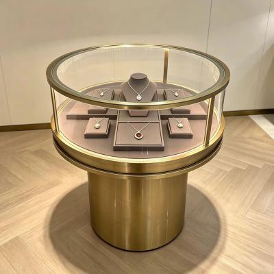 China Wooden Jewelry Counter with Customized Shelf Dimensions and Dis-Assemble Structure in Matte Finish for Storefront Presentation for sale