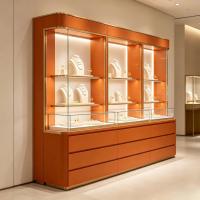 China Key Lock Jewelry Display Table with 120cm X 60cm X 75cm Dimensions and High-gloss Finish for Retail and Exhibition for sale