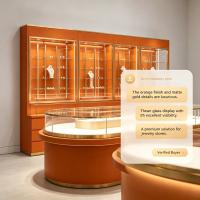 China Key Lock Jewelry Display Table with 120cm X 60cm X 75cm Dimensions and High-gloss Finish for Retail and Exhibition for sale