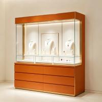 China Key Lock Jewelry Display Table with 120cm X 60cm X 75cm Dimensions and High-gloss Finish for Retail and Exhibition for sale
