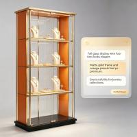 China Modern Jewelry Counter with Installed Lights Black With Silver Accents and Dis-assemble For Ships Design for sale