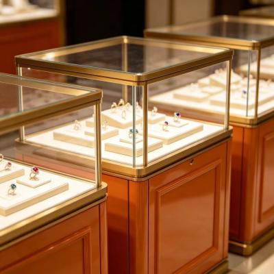 China 120cm X 60cm X 75cm Jewelry Display Table with Built-in Dimmable LED Lighting and Matte White Exterior Finish for sale