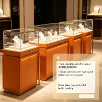 China 120cm X 60cm X 75cm Jewelry Display Table with Built-in Dimmable LED Lighting and Matte White Exterior Finish for sale