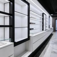 China Luxury Front Showcase with Tempered Glass and Solid Wood Construction 200cm x 80cm x 220cm Front Opening Soft-Close Mechanism for sale