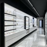 China Luxury Front Showcase with Tempered Glass and Solid Wood Construction 200cm x 80cm x 220cm Front Opening Soft-Close Mechanism for sale
