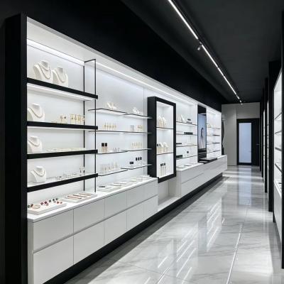 China Luxury Front Showcase with Tempered Glass and Solid Wood Construction 200cm x 80cm x 220cm Front Opening Soft-Close Mechanism for sale
