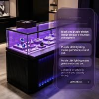 China Upright Display Case with 50kg Per Shelf Weight Capacity Built-in High-CRI LED Lighting and Adjustable Glass Shelves for sale