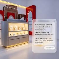 China No Need Install Jewelry Counter with Tempered Glass And Stainless Steel Featuring Installed Lights for Jewelry Retail for sale