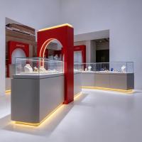 China No Need Install Jewelry Counter with Tempered Glass And Stainless Steel Featuring Installed Lights for Jewelry Retail for sale