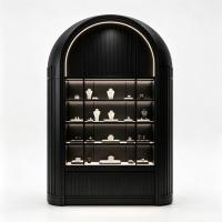China Glossy Black With Chrome Accents Luxury Front Showcase 200cm X 80cm X 220cm With Front Opening Soft-Close Mechanism for sale